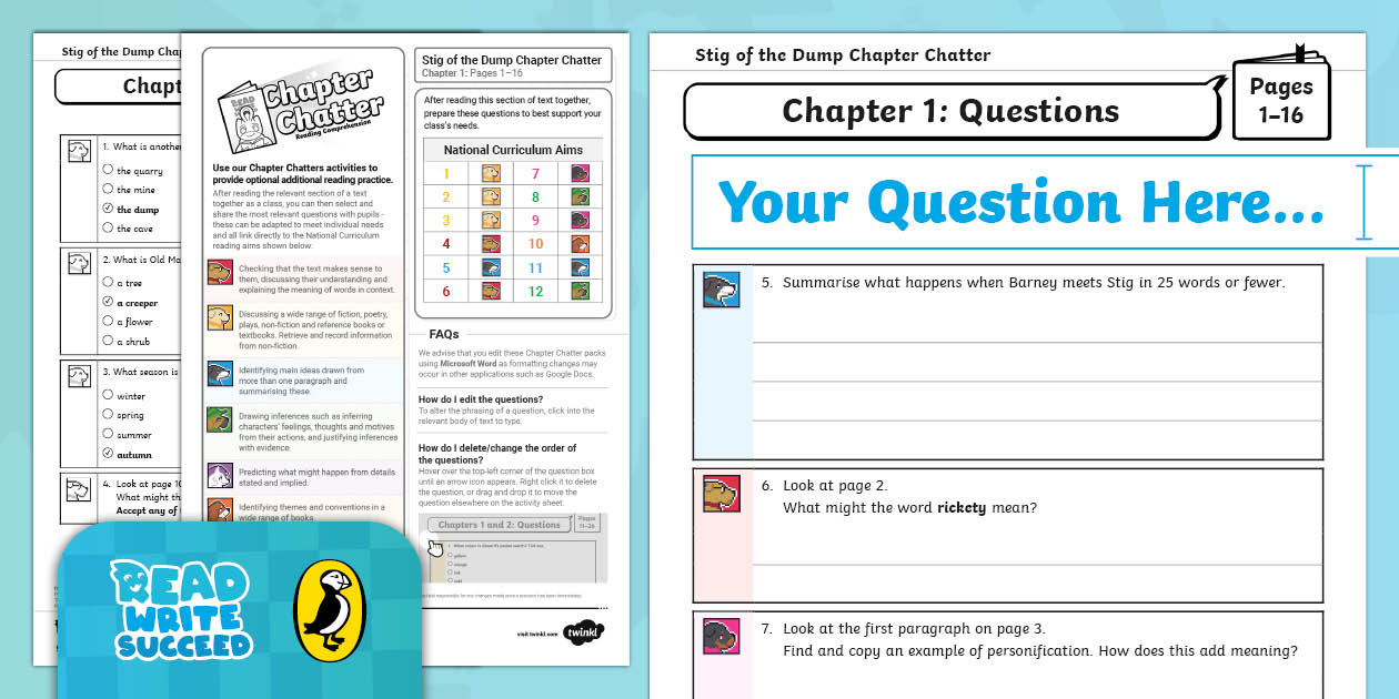 FREE! - Stig of the Dump Chapter Chatter Bumper Pack [LKS2]