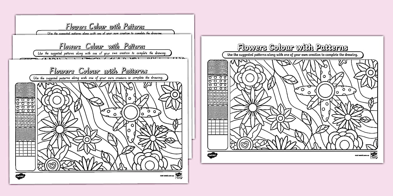 Flowers Colour with Patterns Activity (teacher made)