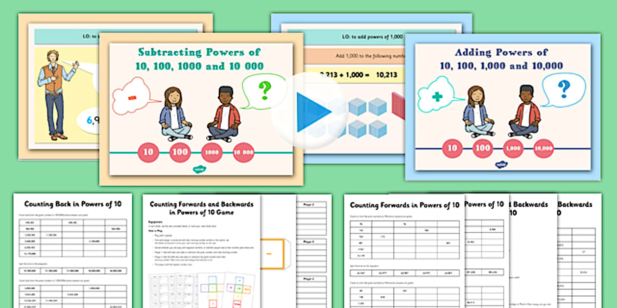 Year 5 Add and Subtract Powers of 10 Teaching Pack - subtraction