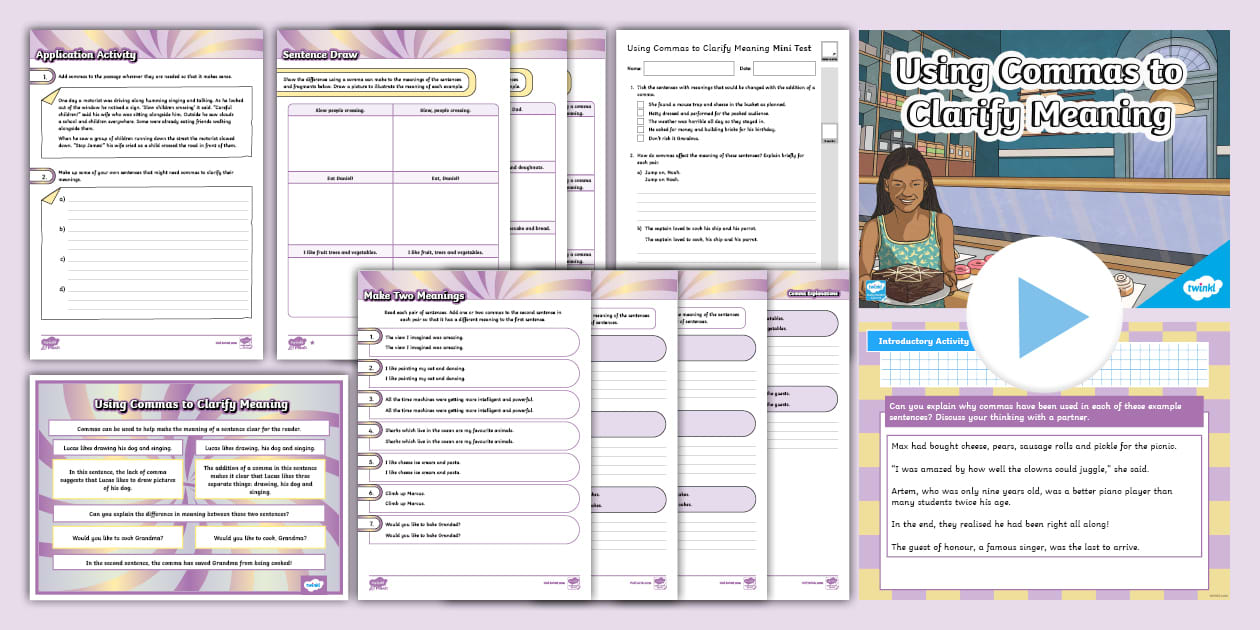 PlanIt Y5 SpaG Lesson Pack: Using Commas for Meaning Twinkl