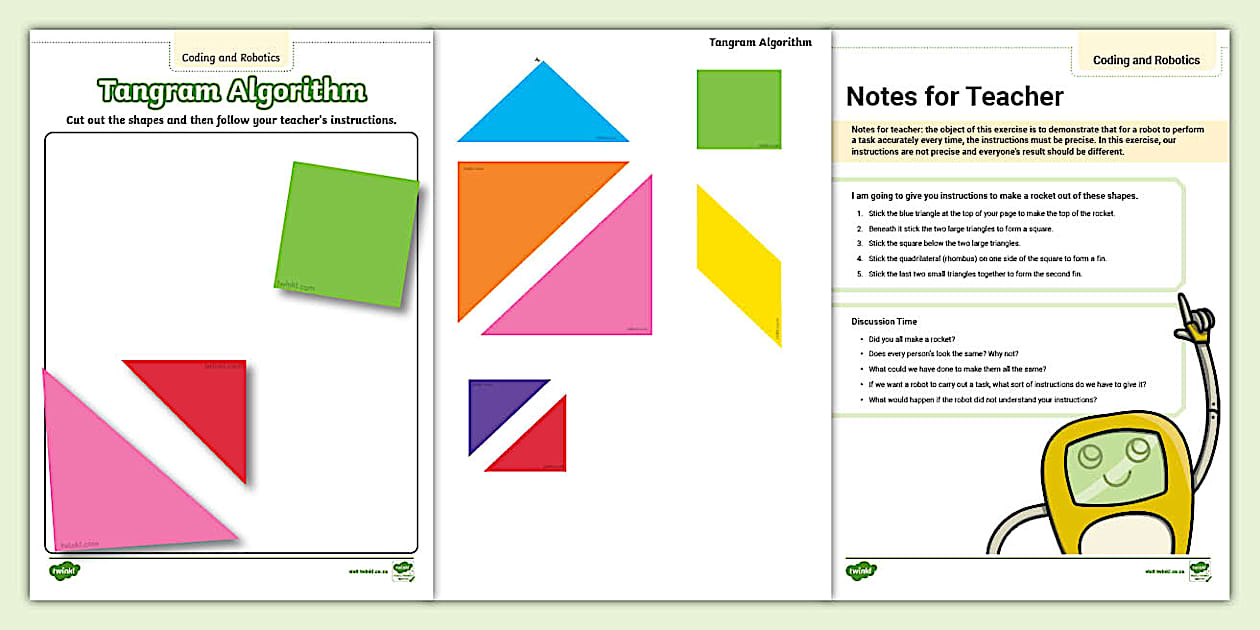 Robotics and Coding: Tangram Algorithm (teacher made)