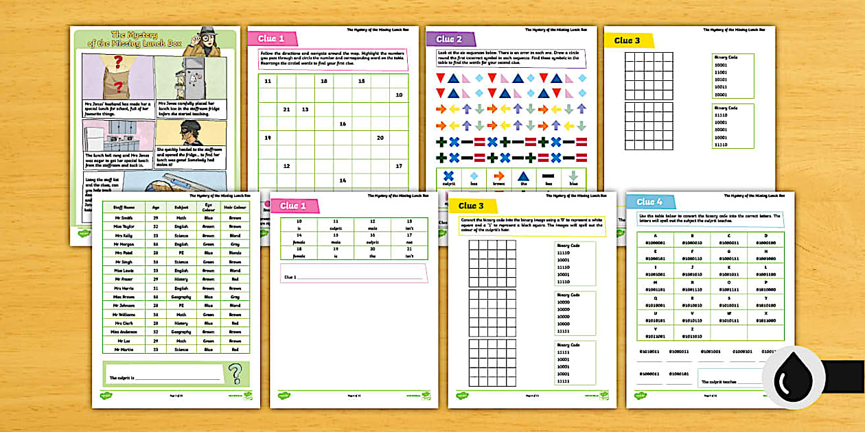 The Mystery of the Missing Lunch Box Coding Activity
