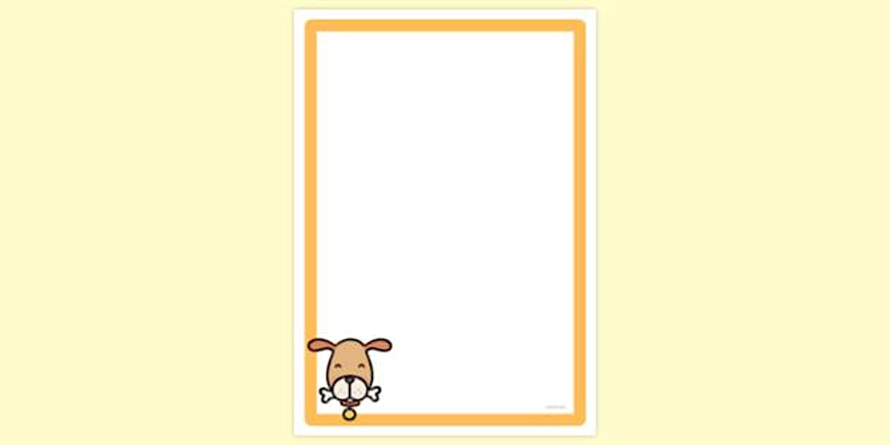 Simple Blank Cute Dog Page Border | Page Borders | Twinkl