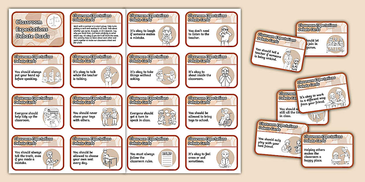 Back to School: Classroom Expectations Debate Cards (KS1)