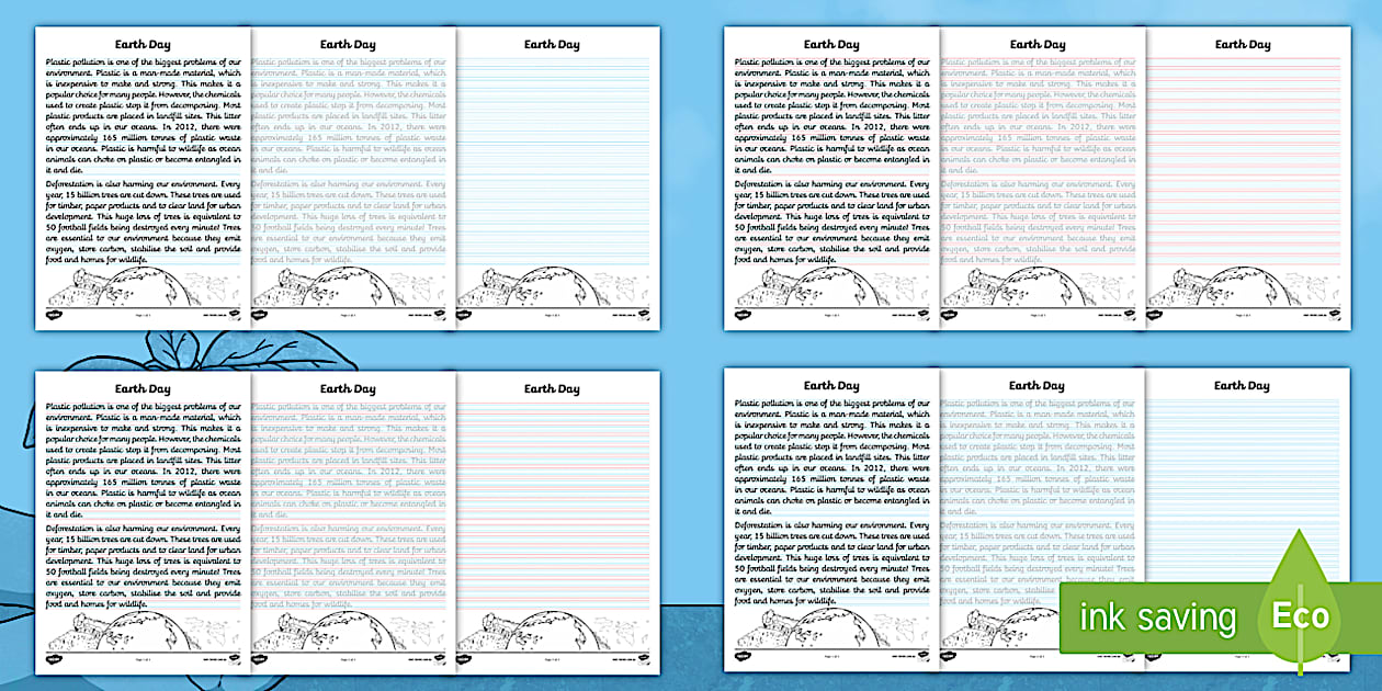 Earth Day Handwriting Worksheets (teacher made) - Twinkl