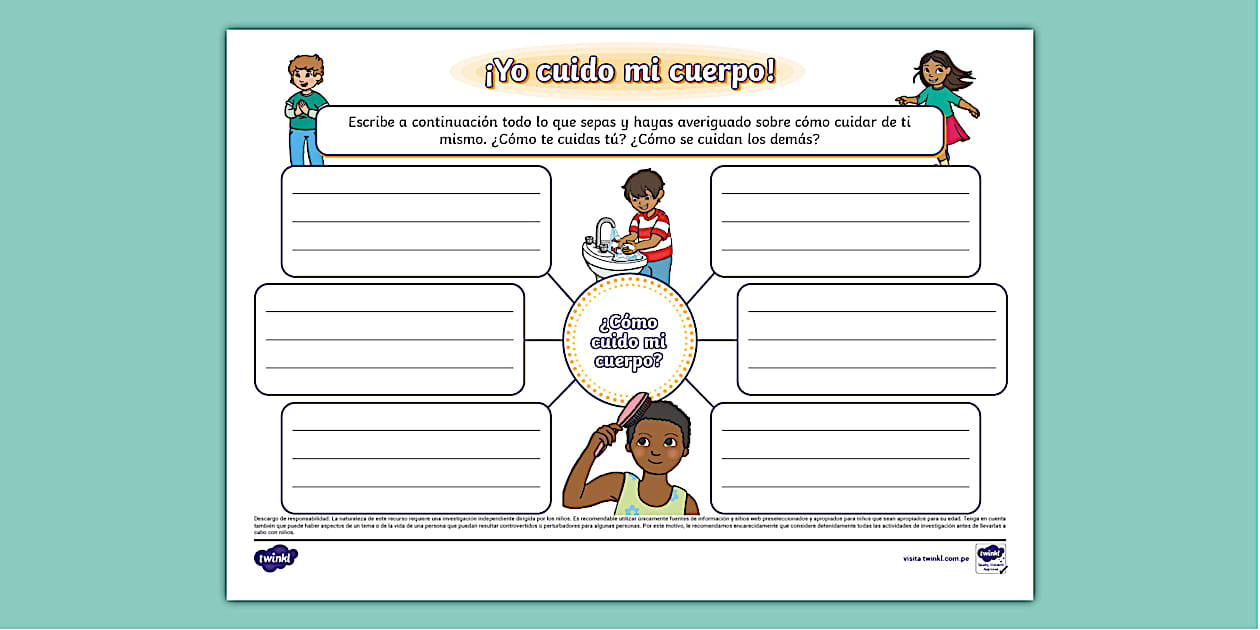 Mapa conceptual: Yo cuido mi cuerpo | Twinkl - Twinkl