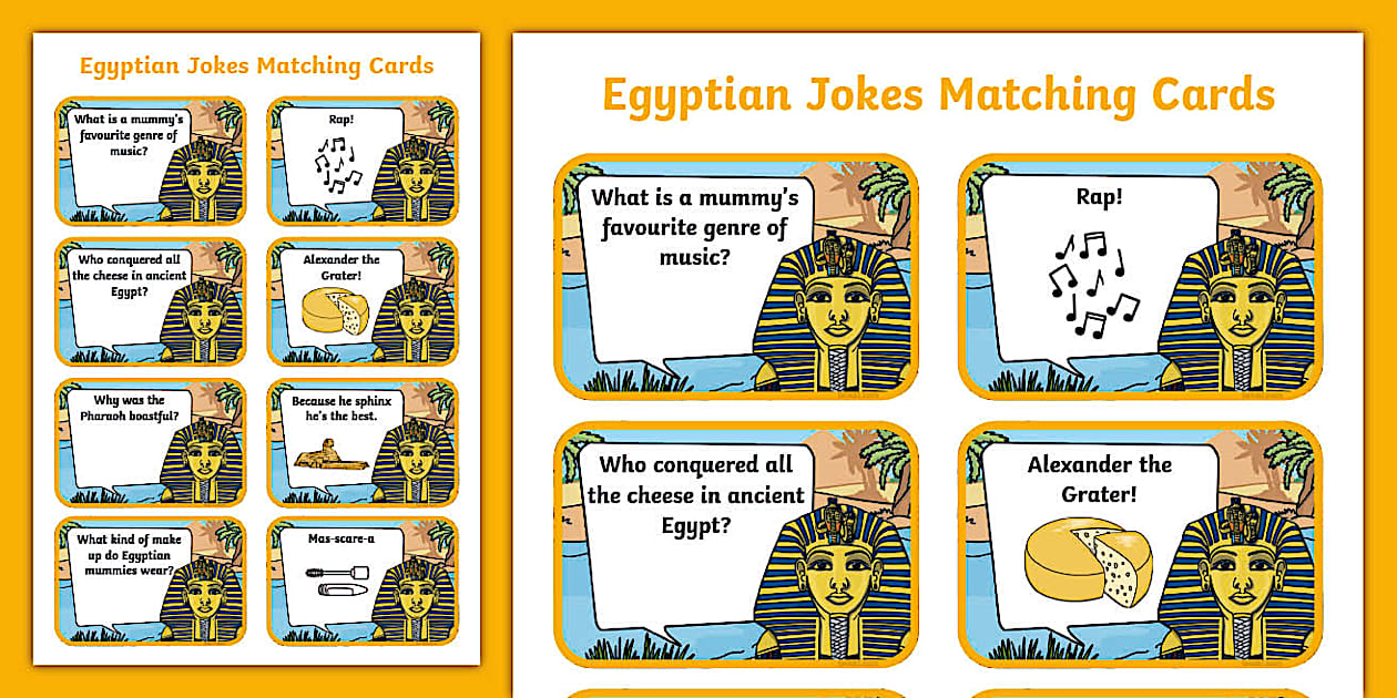 Ancient Egyptian Jokes Matching Cards - KS1 (teacher made)