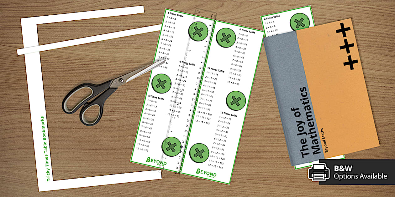 Maths Tricky Times Table Bookmarks (Teacher-Made) - Twinkl