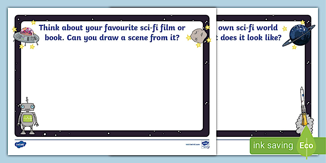 Sci-Fi Drawing Prompts (teacher made) - Twinkl