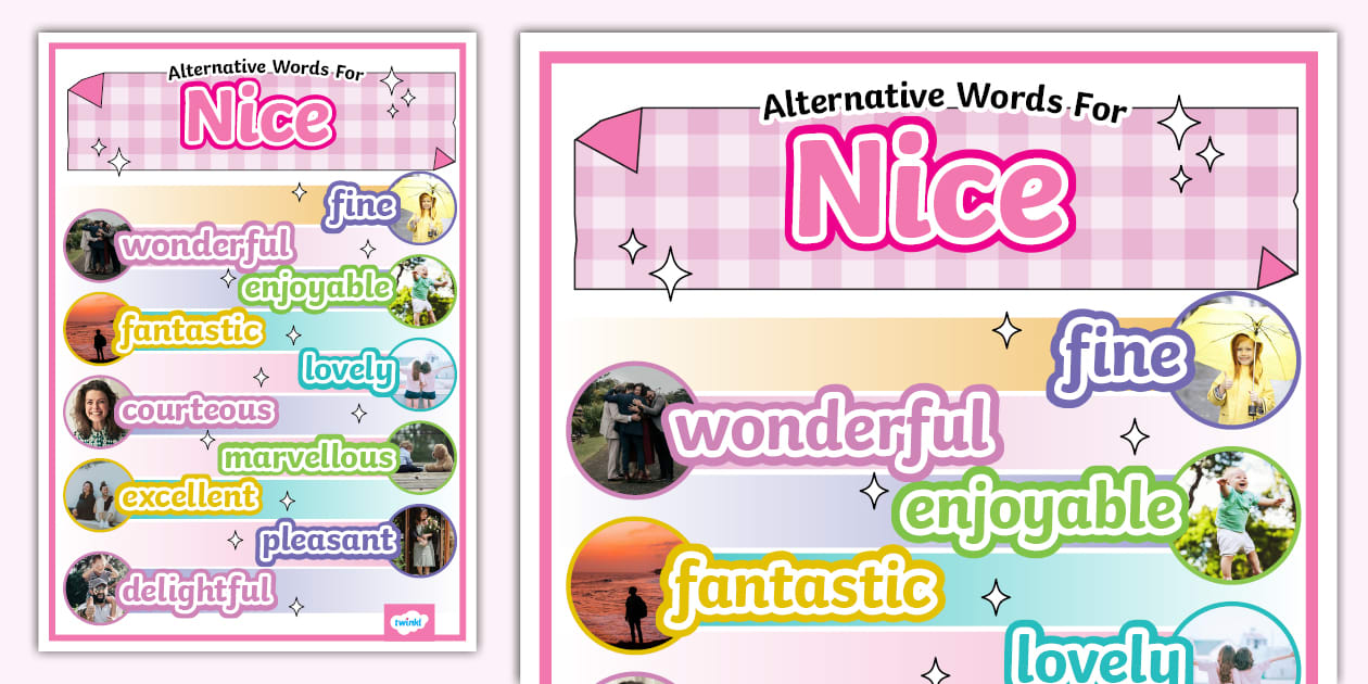 Alternative Words For Nice Display Poster (Large) - Twinkl