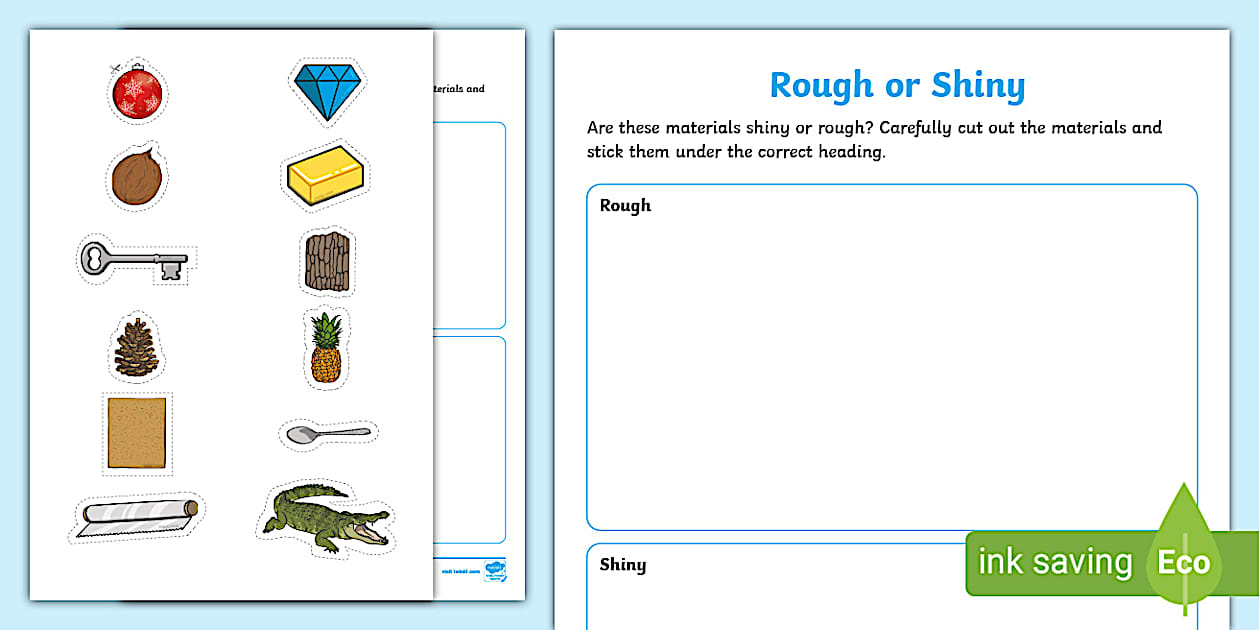 Shiny or Rough Sorting Activity (teacher made) - Twinkl