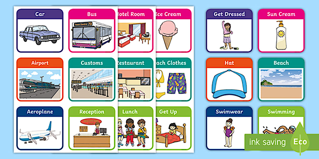 My Routine Summer Holiday Visual Timetable Flashcards