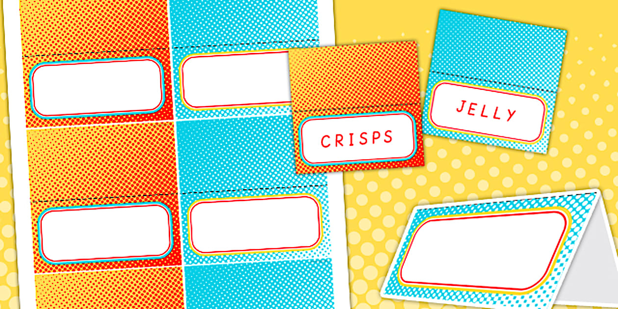 Superhero Birthday Party - Editable Superhero Food Labels