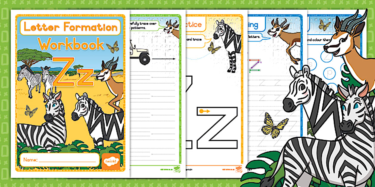 Grade 1 Letter Formation Workbook - Zz - Twinkl