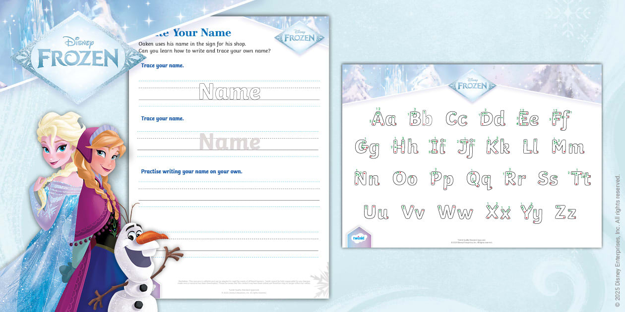 Frozen Name Writing Activity | Twinkl | Disney - Twinkl