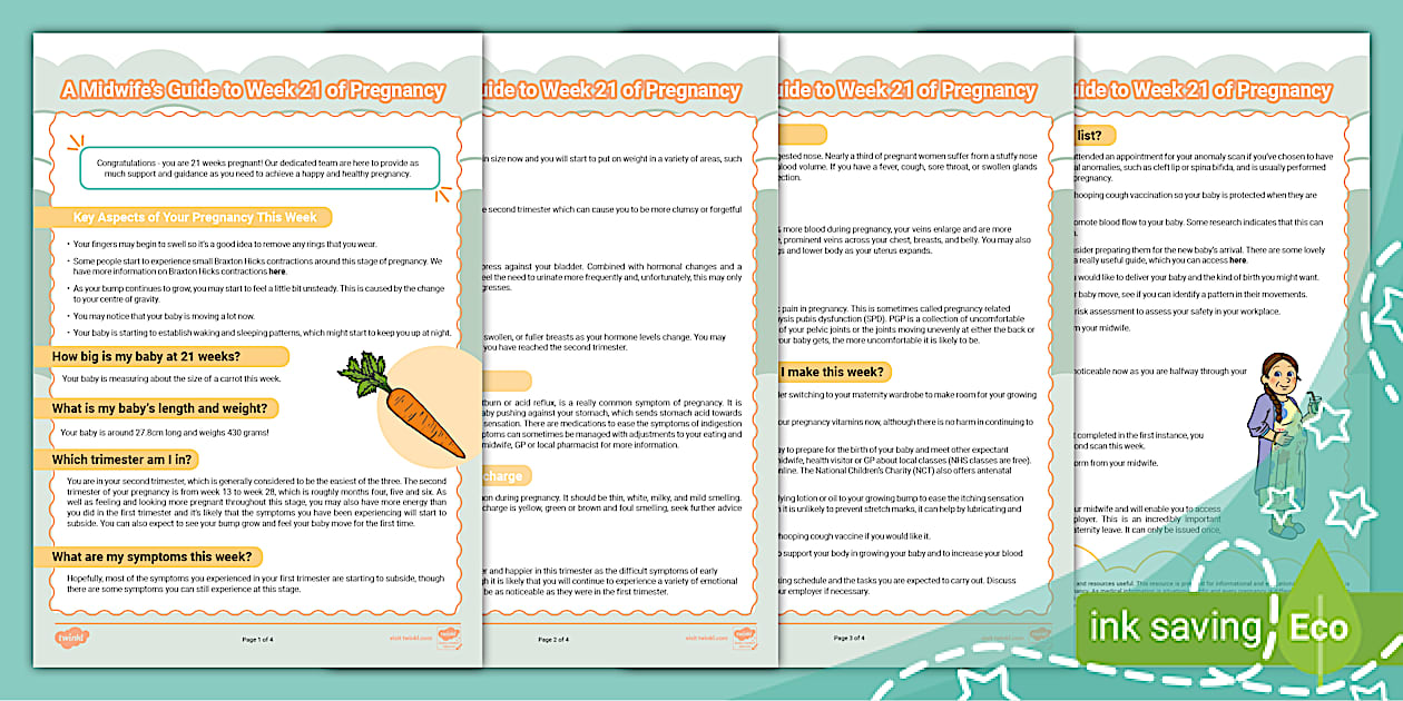 FREE! - A Midwife’s Guide to Week 21 of Pregnancy - Twinkl