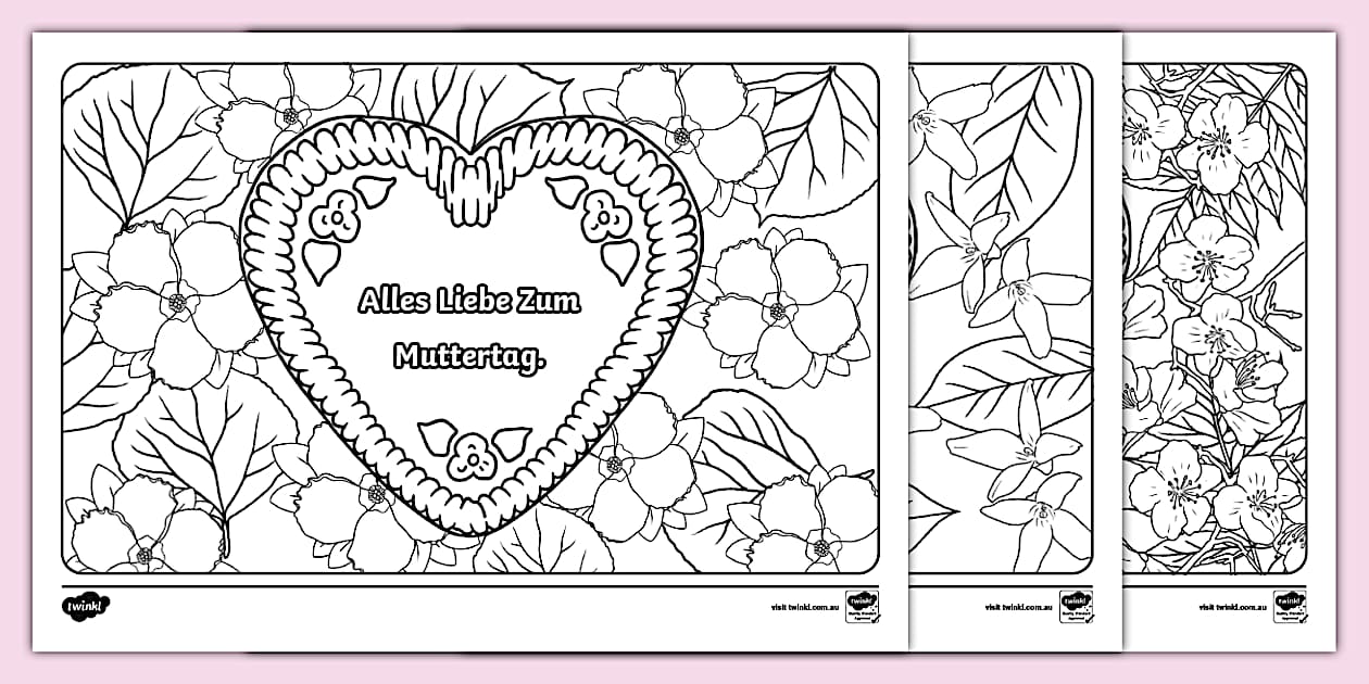 Mother's Day Colouring Page Pack German - Twinkl