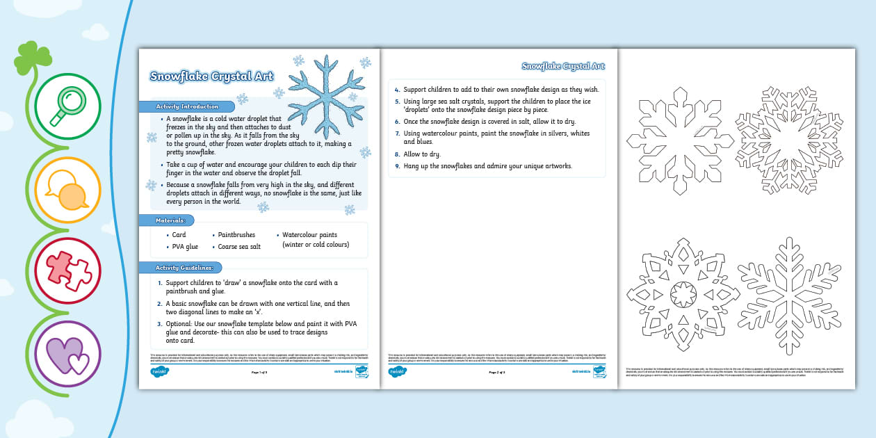 Snowflake Crystal Art (teacher made) - Twinkl