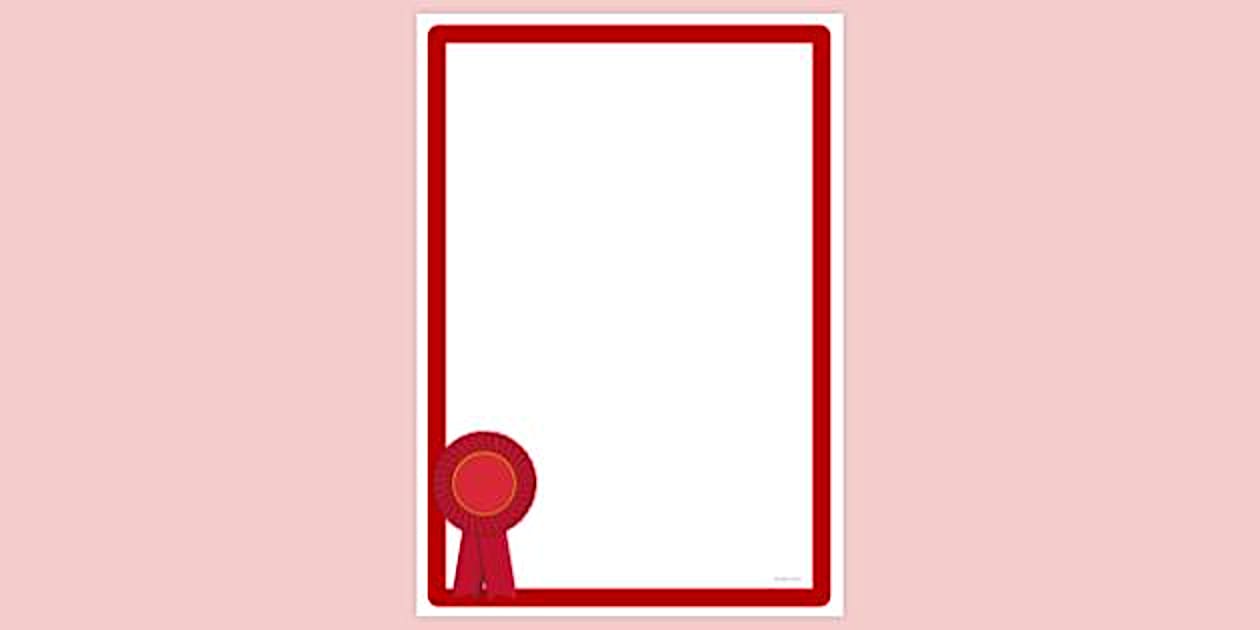 Simple Blank Red Ribbon Page Border | Page Borders | Twinkl
