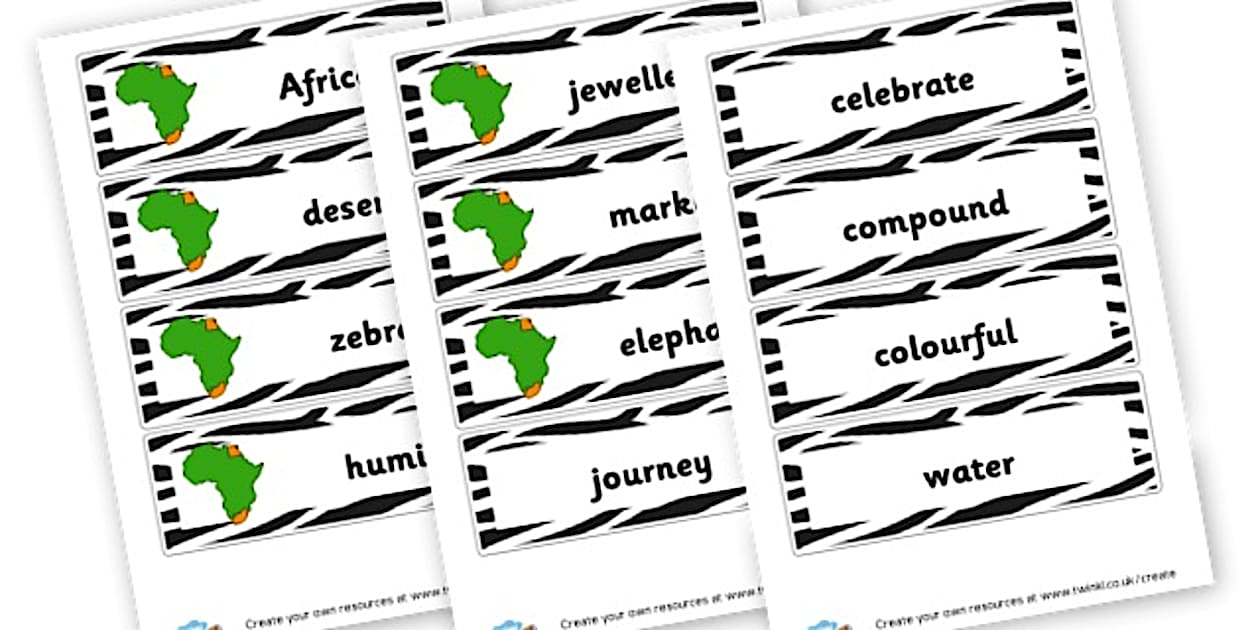 Africa Themed Flashcards (teacher made) - Twinkl