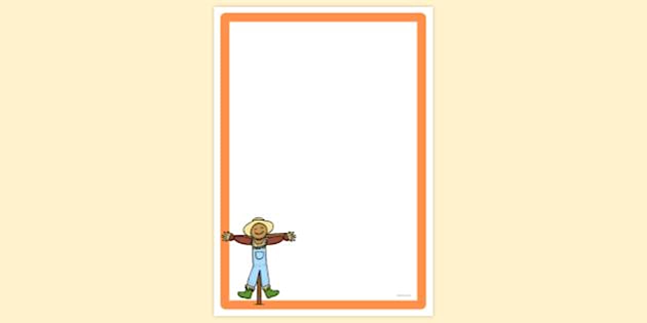 Simple Blank Scarecrow Page Border | Page Borders | Twinkl