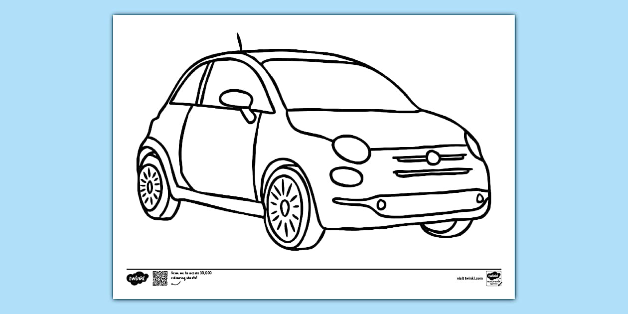 First Car Colouring Sheet | Colouring Sheets - Twinkl