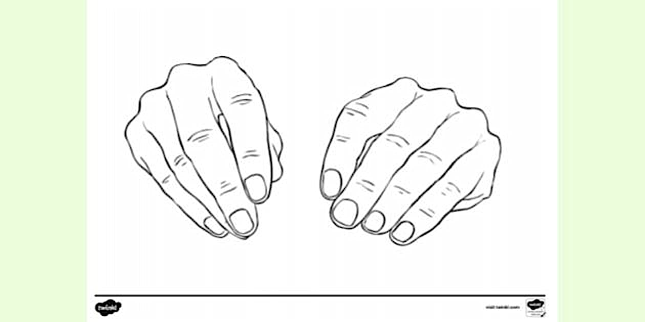 Hands Gripping Colouring Sheet