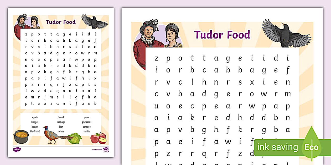 Tudor Food Word Search (Teacher-Made) - Twinkl