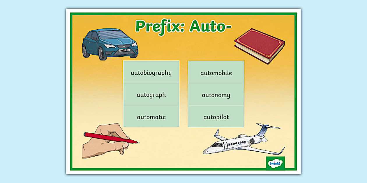 Words with Prefix Auto- Word Mat (teacher made) - Twinkl