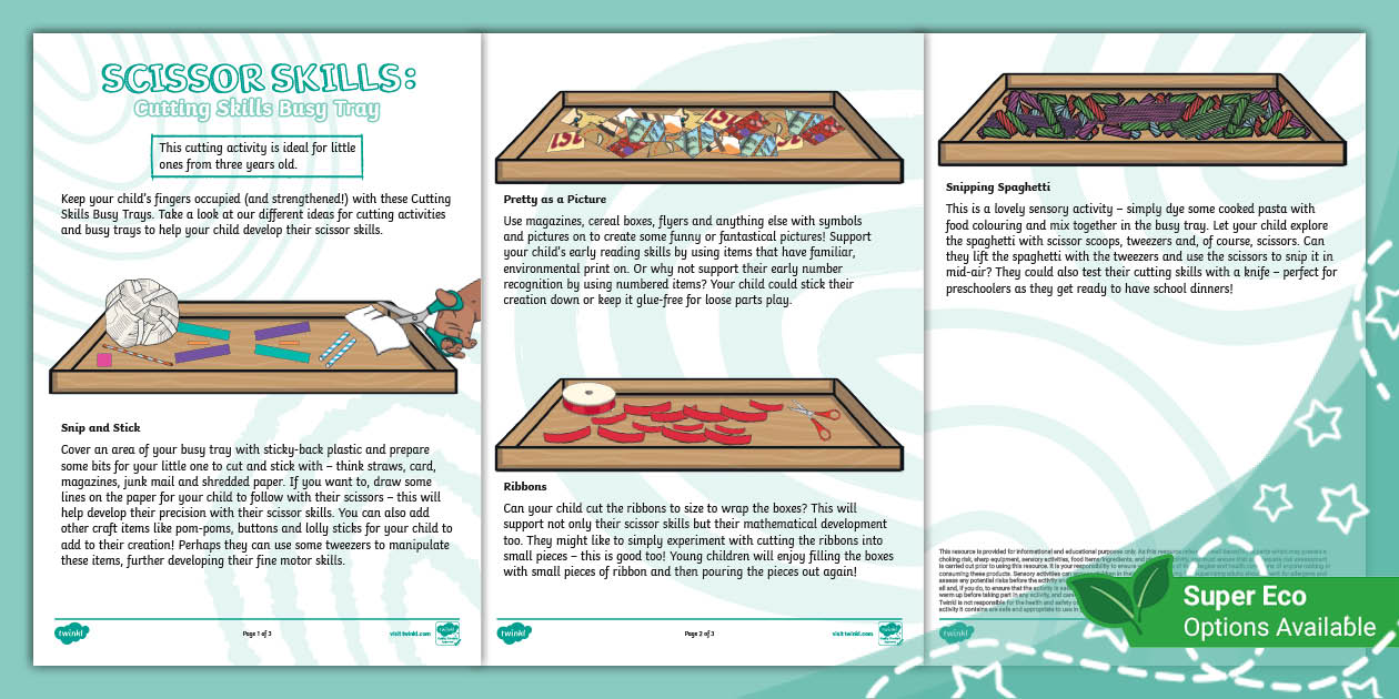 Cutting Skills Busy Tray | 0-5 Years Fine Motor Skills
