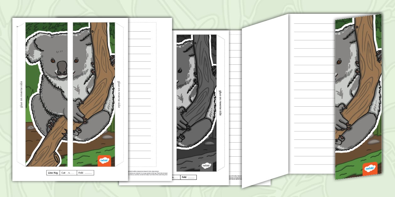 Koala Folding Writing Template (teacher made) - Twinkl