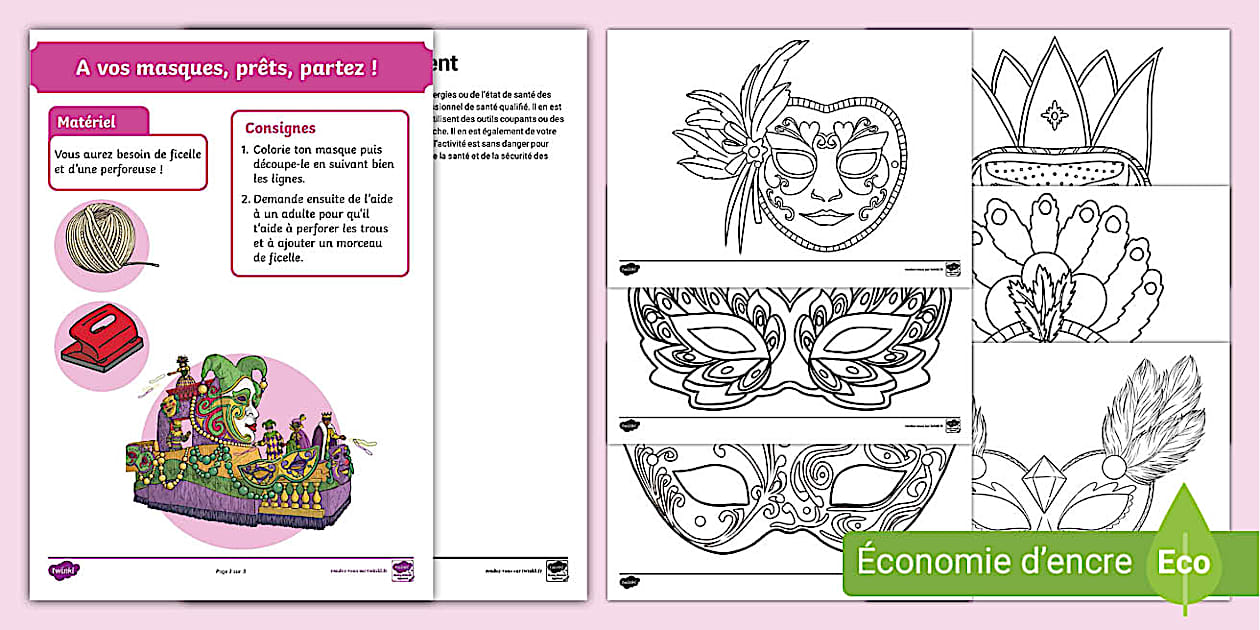 Création de masques de Carnaval (teacher made) - Twinkl