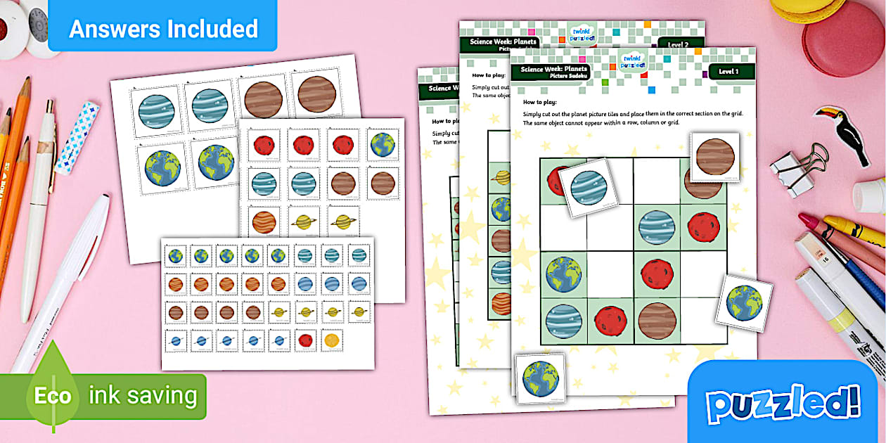 Fun Planet Sudoku Puzzle Pack - Twinkl Puzzled - kids