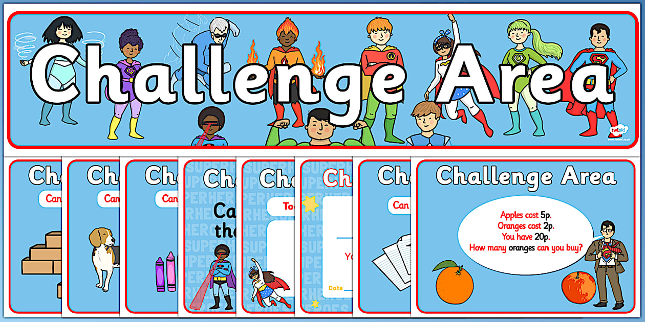 Challenge Area Pack (Superheroes) (teacher made) - Twinkl