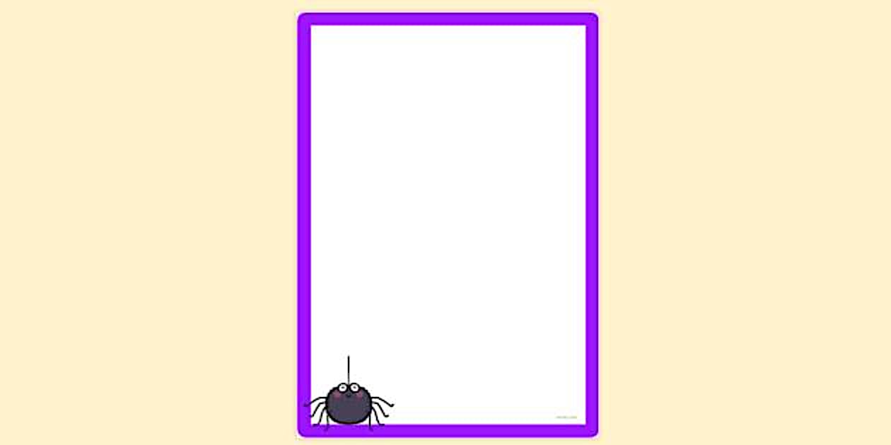 Simple Blank Cute Spider Minibeasts Page Border | Twinkl