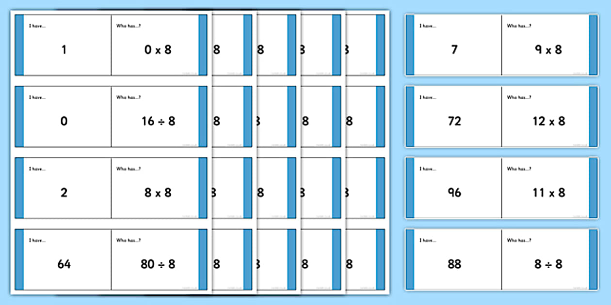 Loop Cards 8x Table (teacher made) - Twinkl
