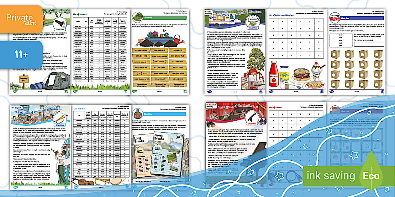 11+ Summer Mystery Challenge - Clue One Pack (teacher made)