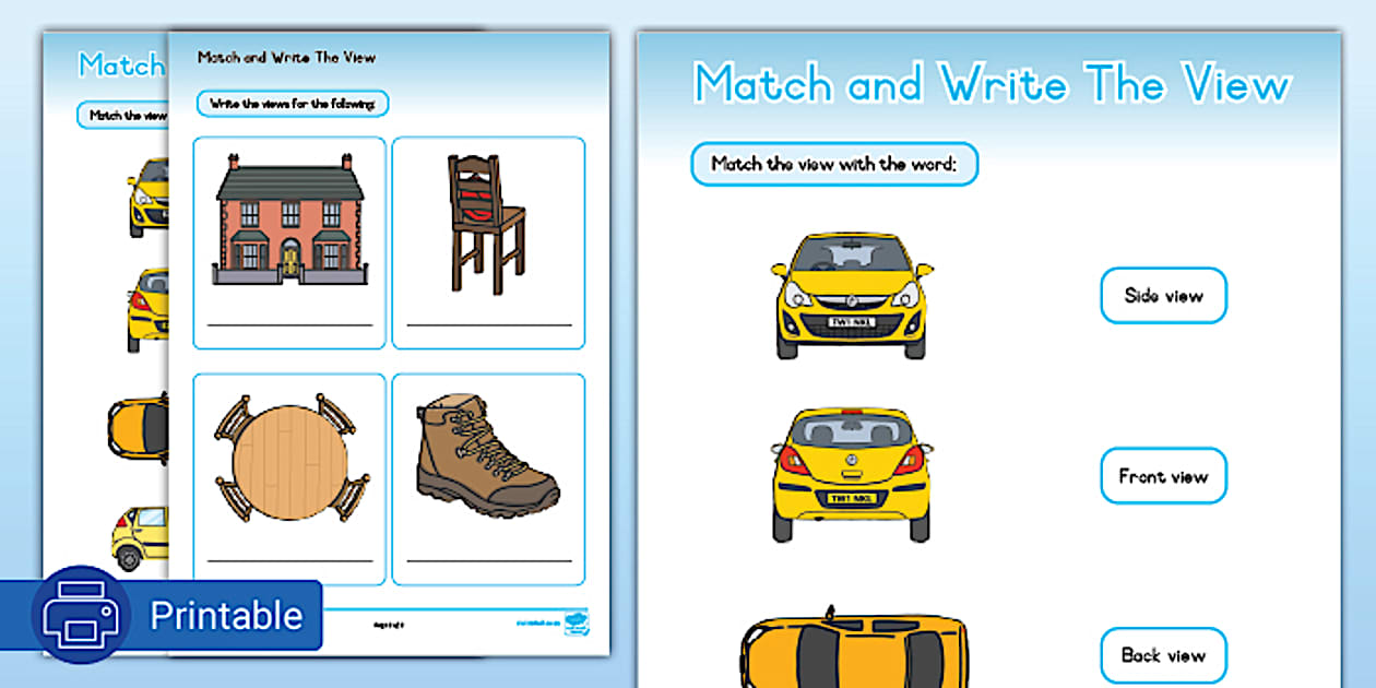 Grade 3 Mathematics: Match and Write The View - Twinkl