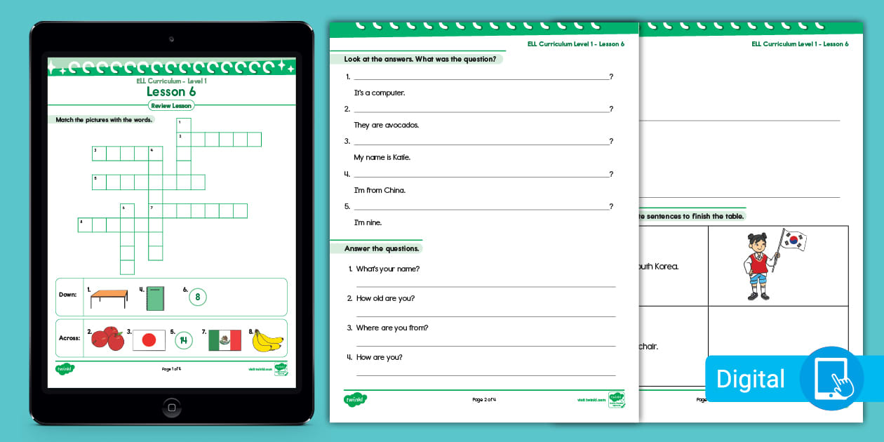 ELL Curriculum: Level 1, Lesson 6 Interactive Activity