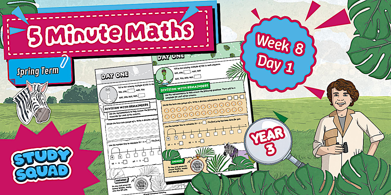 👉 Study Squad 5 Minute Maths - Year 3 Spring - Week 8 Day 1