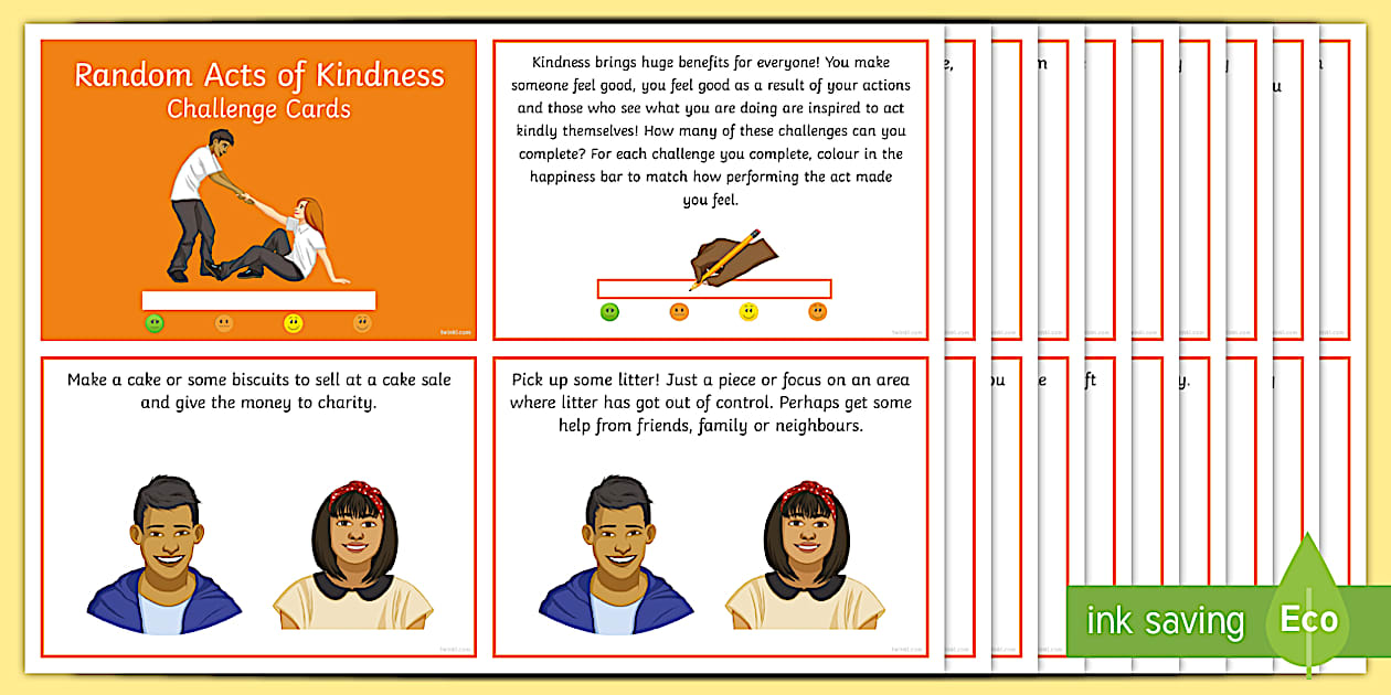 Random Acts of Kindness Challenge Cards - Twinkl