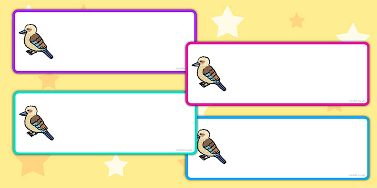 Editable Kookaburra Peg Labels (teacher made) - Twinkl