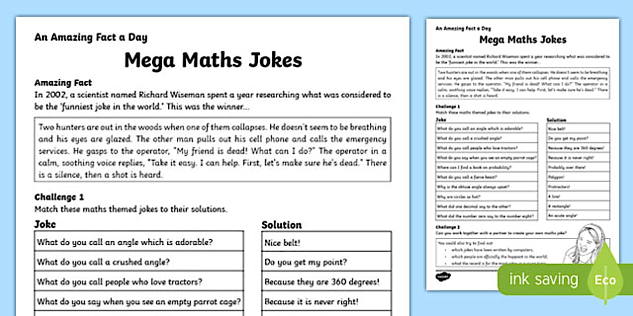 10 Maths Jokes To Make Your Class Laugh - Teaching Resources