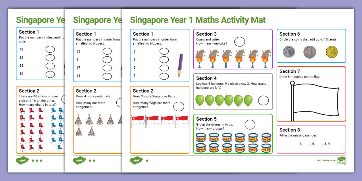 Engaging Singapore Math Activity Sheet