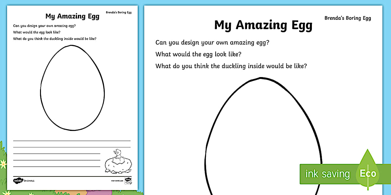Brenda's Boring Egg: My Amazing Egg Worksheet / Worksheet
