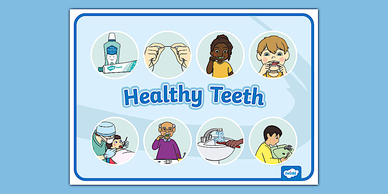 Healthy Teeth Display Poster (teacher made) - Twinkl