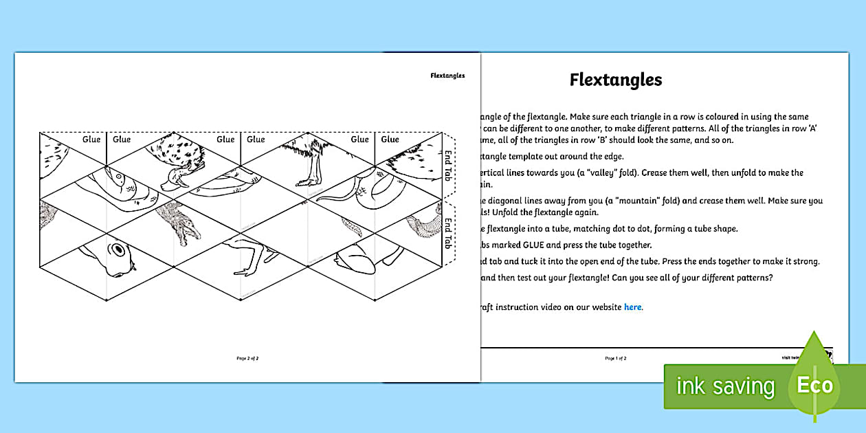 Australian Rainforest Animals Flextangle Paper Craft