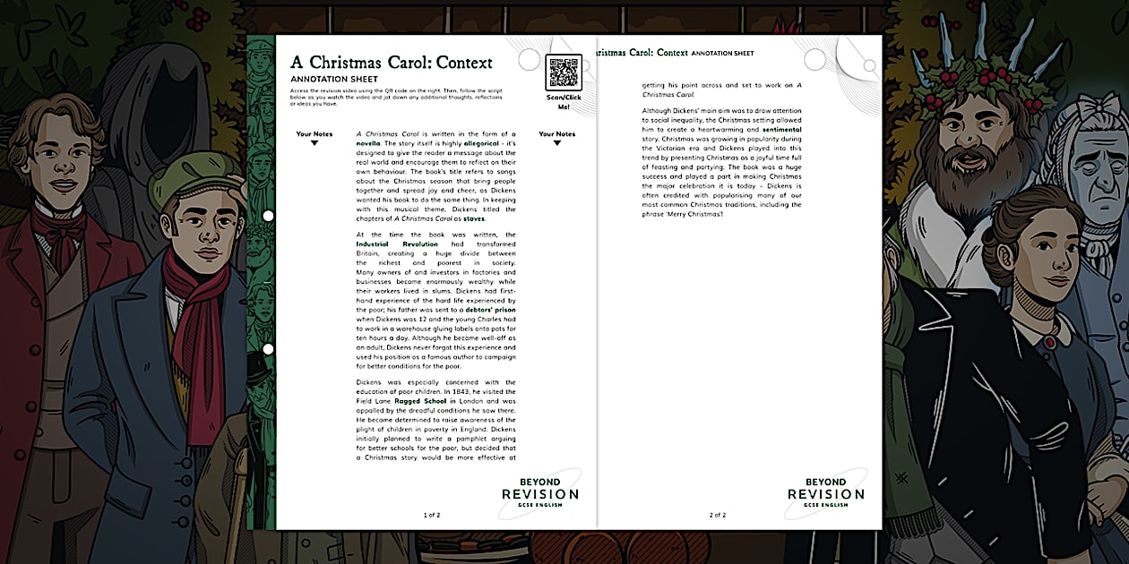 A Christmas Carol Context Worksheet | Video Content | Beyond