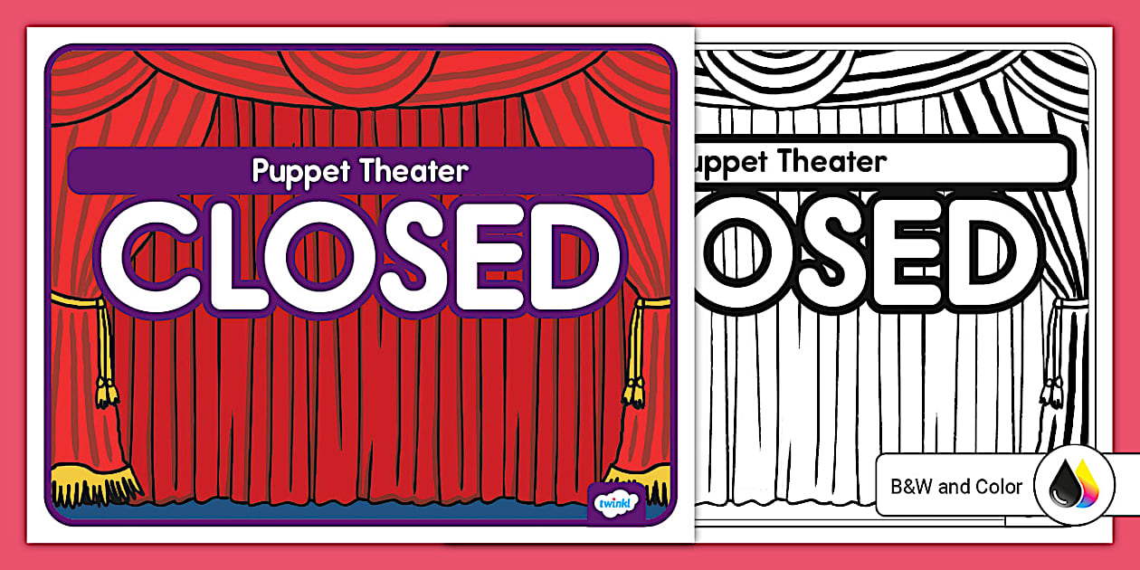 Puppet Theater Dramatic Play Closed Sign (teacher made)