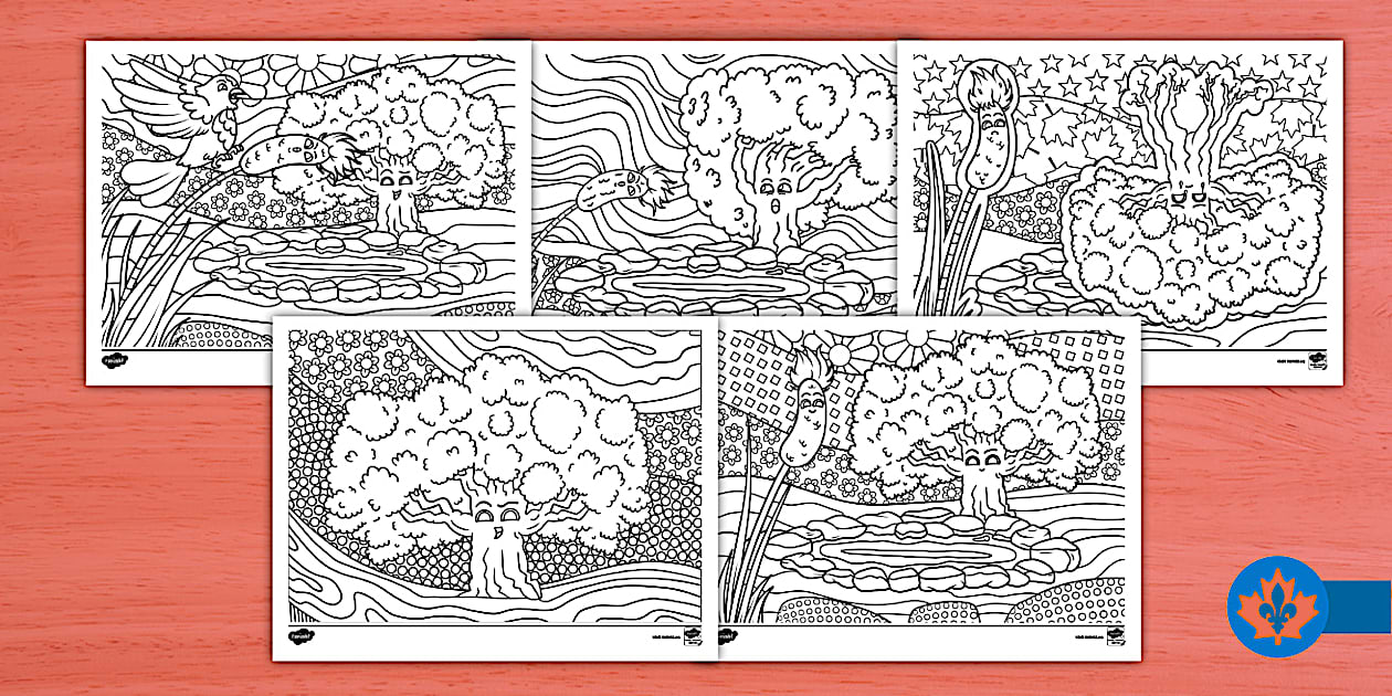 Le Chêne et le Roseau Mindfulness Colouring Sheets - Twinkl